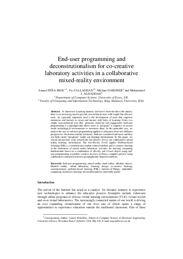 (PDF) End-user programming and deconstrutionalism for co-creative laboratory activities in a ...