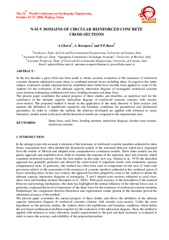 (PDF) N-MV Domains of Circular Reinforced Concrete Cross-Sections