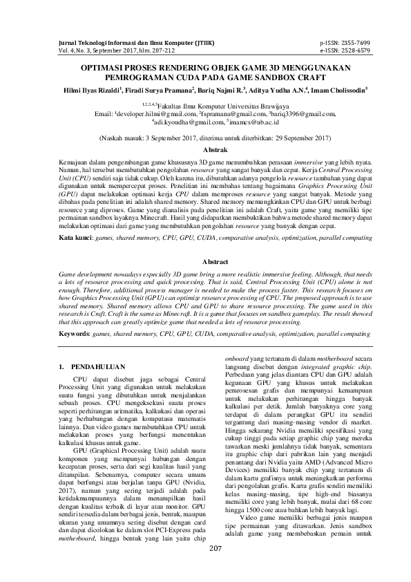 (PDF) Optimasi Proses Rendering Objek Game 3D Menggunakan Pemrograman ...