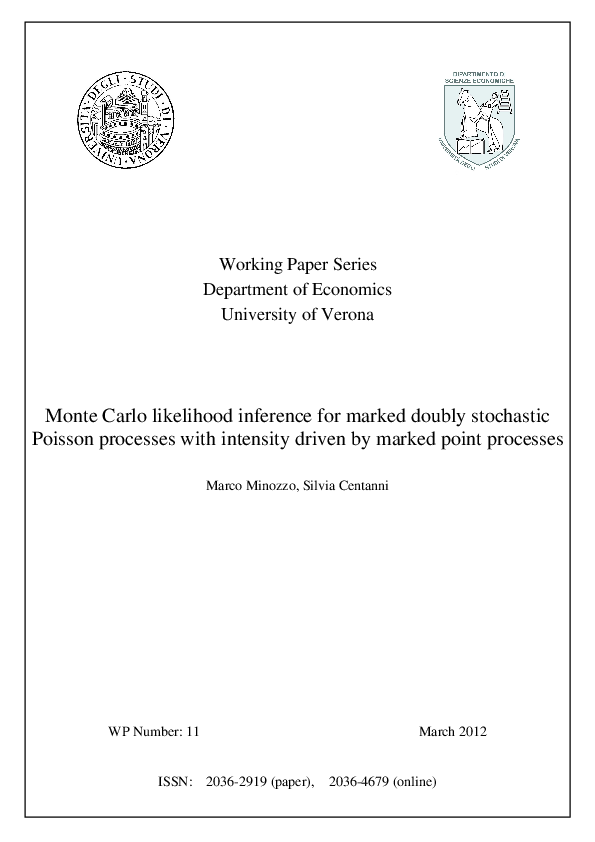 (PDF) Monte Carlo likelihood inference for marked doubly stochastic Poisson processes with ...