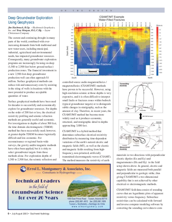 (PDF) Deep Groundwater Exploration Using Geophysics