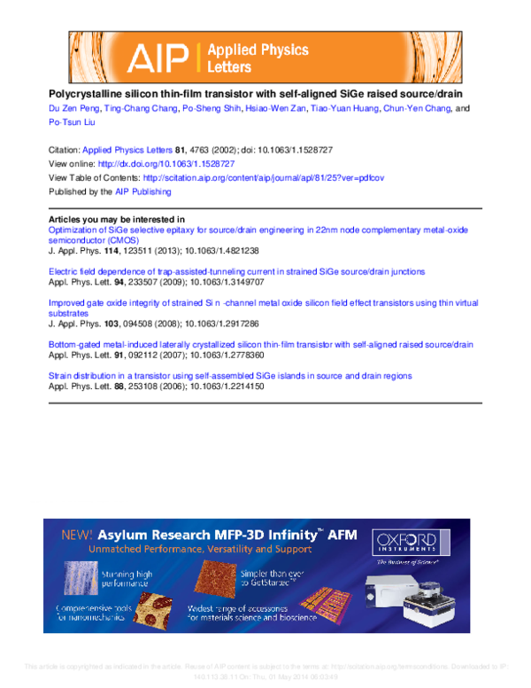 (PDF) Polycrystalline silicon thin-film transistor with self-aligned ...