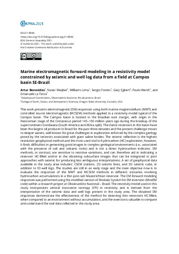 (PDF) Marine electromagnetic forward modeling in a resistivity model ...