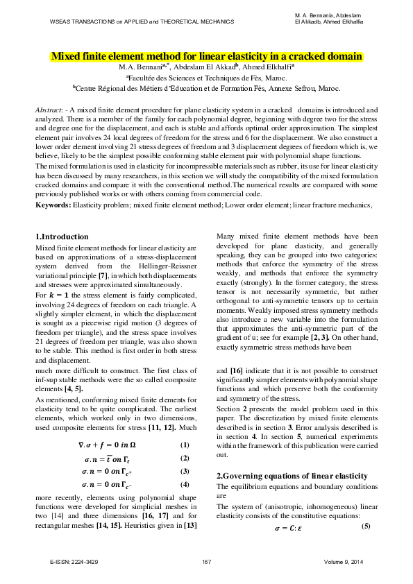 Pdf Solutions Of Unsteady Incompressible Flow Problem Using Mixed Finite Element Method