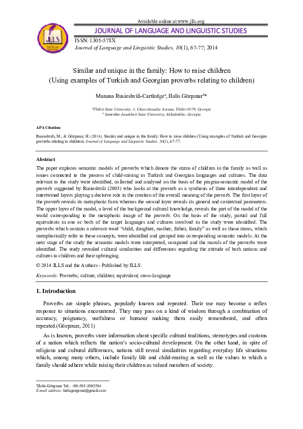 (PDF) Similar and unique in the family: How to raise children (Using ...