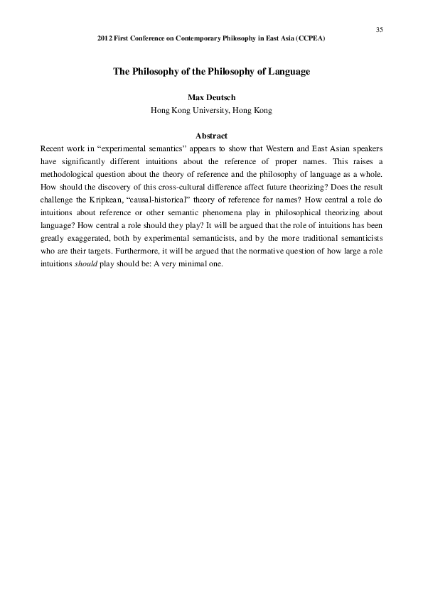 (PDF) The Philosophy of the Philosophy of Language