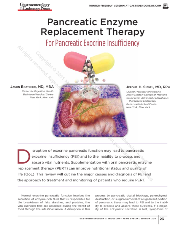 (PDF) Pancreatic Enzyme Replacement Therapy For Pancreatic Exocrine ...