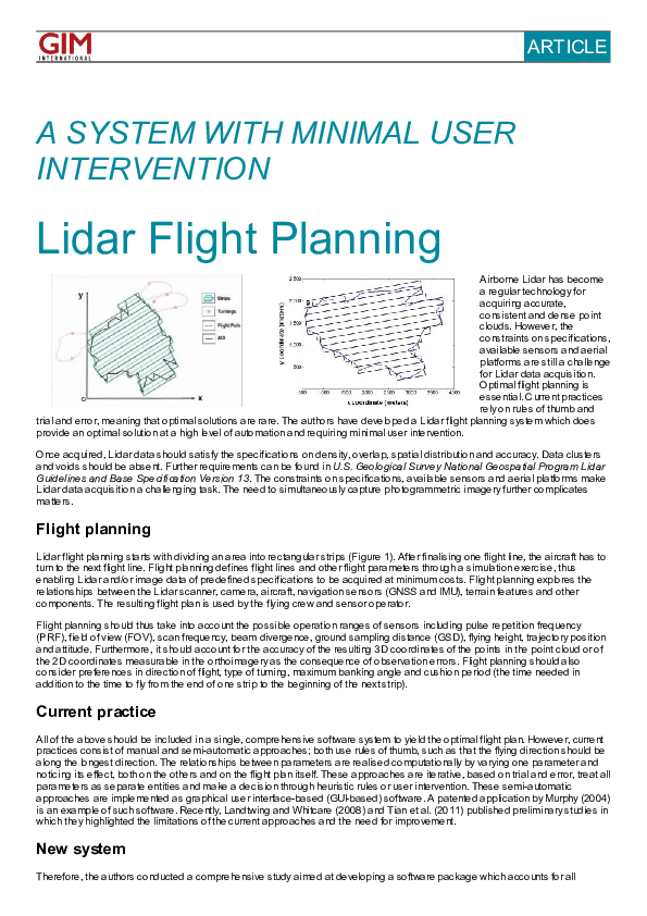 (PDF) A system with minimal user intervention: Lidar flight planning ...