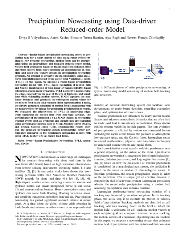 (PDF) Precipitation Nowcasting using Data-driven Reduced-order Model