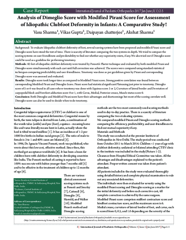 (PDF) Analysis of Dimeglio Score with Modified Pirani Score for ...