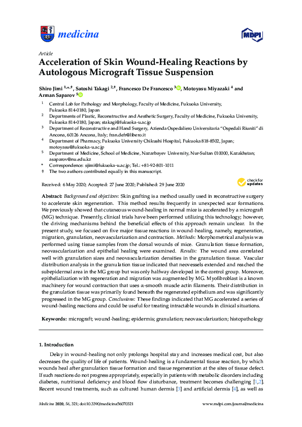 (PDF) Acceleration of Skin Wound-Healing Reactions by Autologous ...