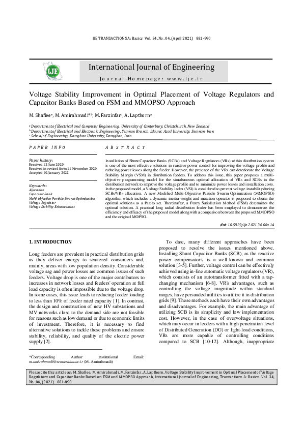 (PDF) Voltage Stability Improvement in Optimal Placement of Voltage ...