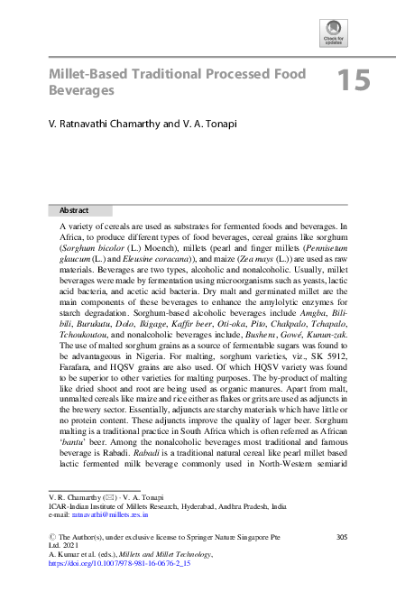 (PDF) Millet-Based Traditional Processed Food Beverages