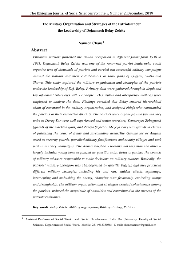 (PDF) The Military Organization and Strategies of the Patriots under ...