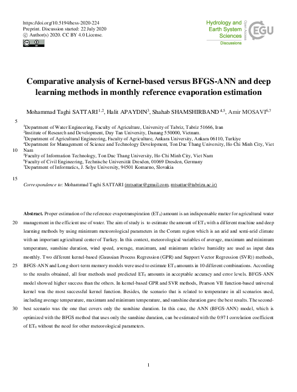 Pdf Comparative Analysis Of Kernel Based Versus Bfgs Ann And Deep