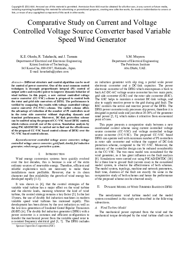(PDF) Comparative study on current and voltage controlled voltage source converter based ...