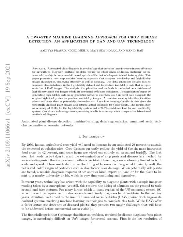 (PDF) A two-step machine learning approach for crop disease detection ...