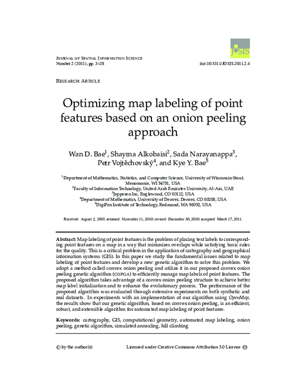 (PDF) Optimizing map labeling of point features based on an onion peeling approach | Wan Bae ...