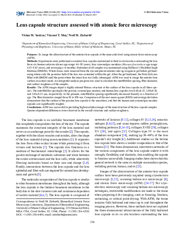 (PDF) Lens capsule structure assessed with atomic force microscopy