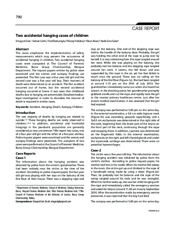 (PDF) Two accidental hanging cases of children