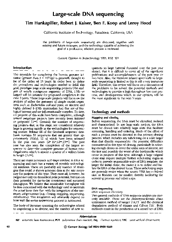 (PDF) Large-scale DNA sequencing