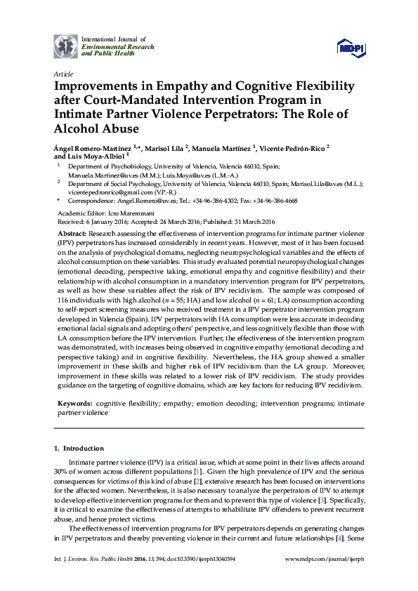 (PDF) Improvements in Empathy and Cognitive Flexibility after Court ...