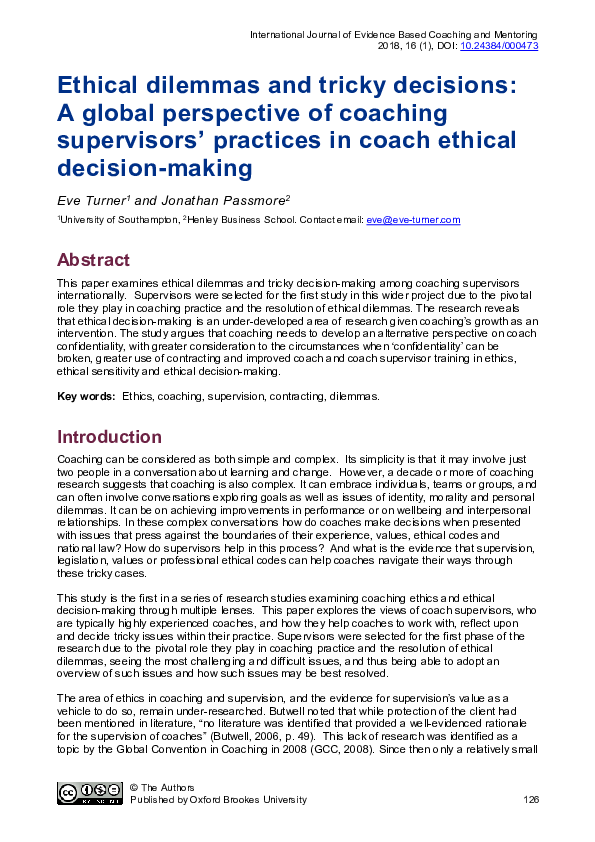 (PDF) Ethical dilemmas and tricky decisions: a global perspective of ...