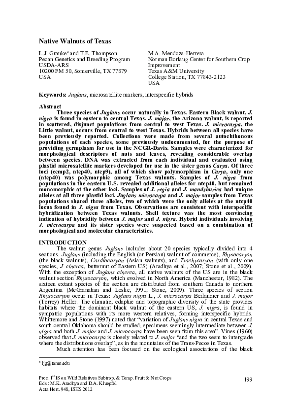 (PDF) Native Walnuts of Texas