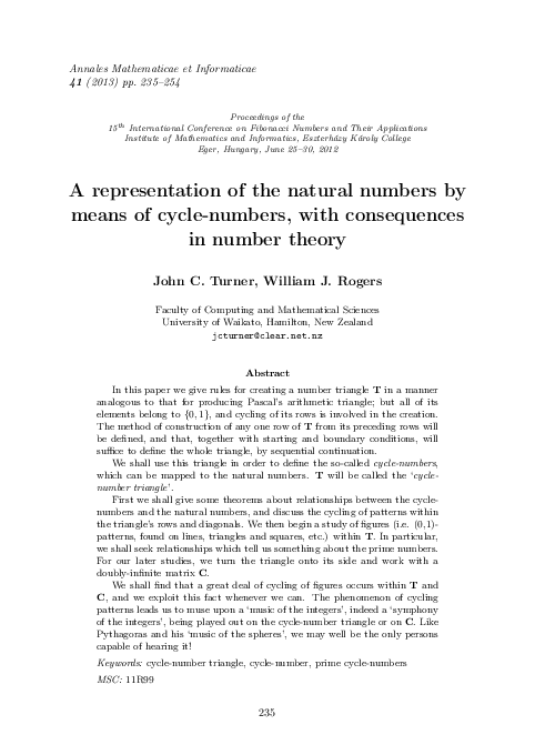 (PDF) A representation of the natural numbers by means of cycle-numbers ...