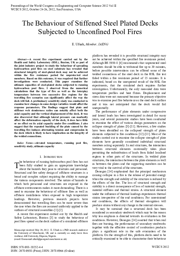 (PDF) The Behaviour of Stiffened Steel Plated Decks Subjected to ...