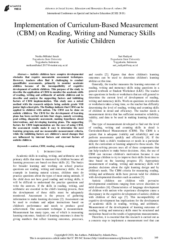 (PDF) Implementation of Curriculum-Based Measurement (CBM) on Reading ...