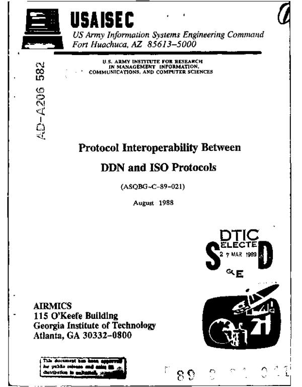 (PDF) Protocol Interoperability Between DDN and ISO (Defense Data ...