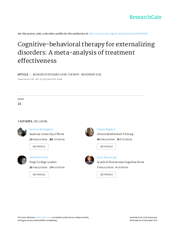 (PDF) Cognitive-behavioral therapy for externalizing disorders: A meta ...