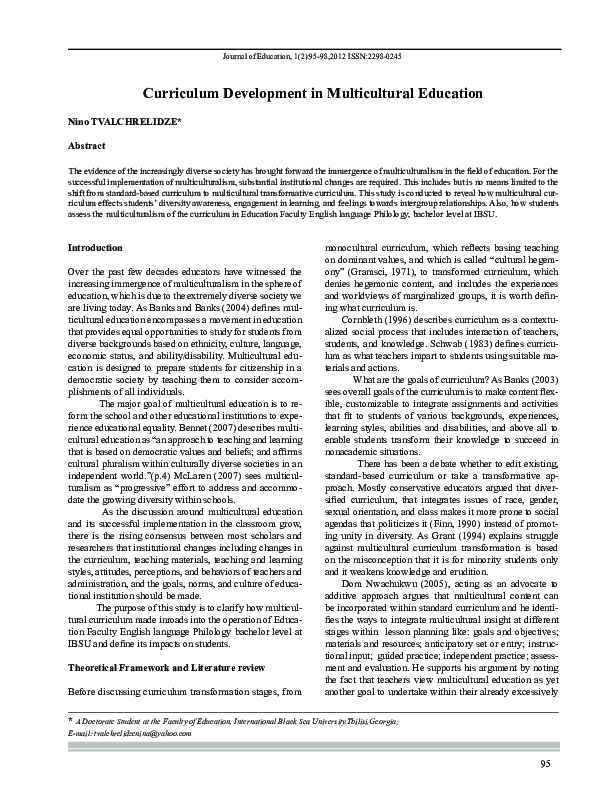 (PDF) Development in Multicultural Education