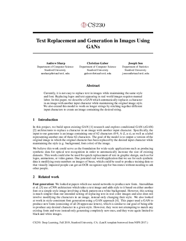 (PDF) Text Replacement and Generation in Images Using GANs
