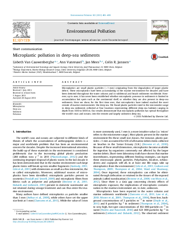 (PDF) Microplastic pollution in deep-sea sediments