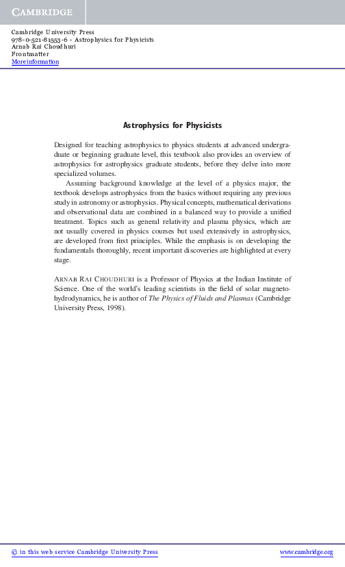 (PDF) Astrophysics for Physicists