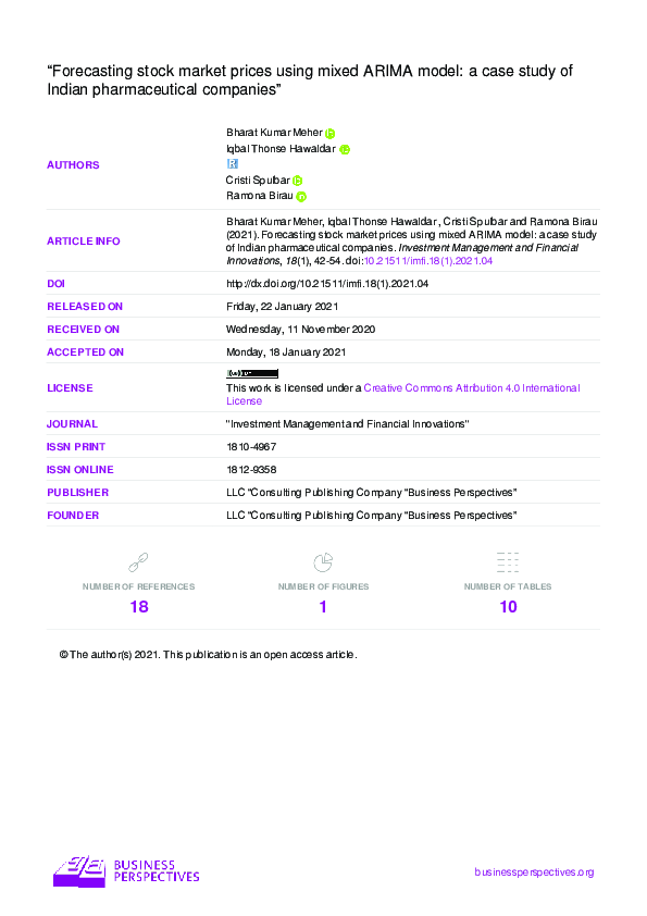 (PDF) Forecasting stock market prices using mixed ARIMA model: a case ...