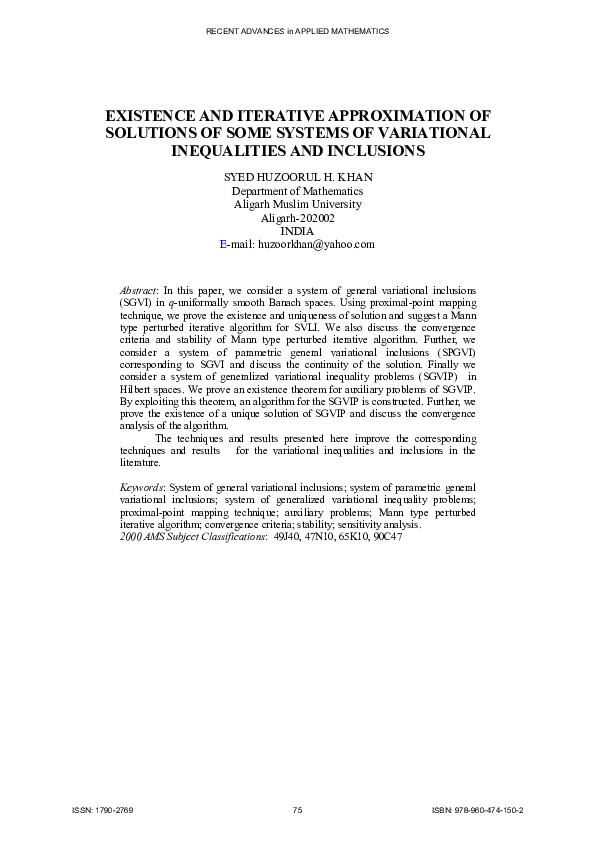 (PDF) Existence and Iterative Approximation of Solutions of Some Systems of Variational ...
