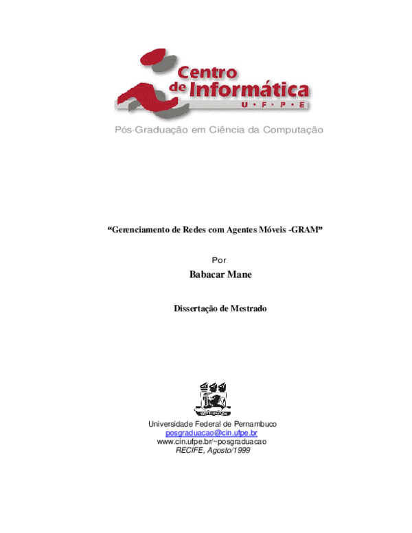 (PDF) Gerenciamento de Redes com Agentes Móveis -GRAM
