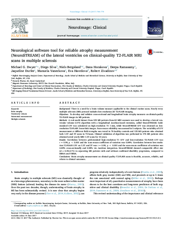 (PDF) Neurological software tool for reliable atrophy measurement (NeuroSTREAM) of the lateral ...