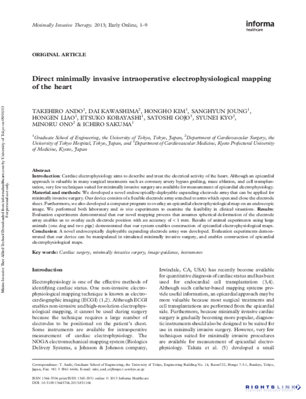 (PDF) Direct minimally invasive intraoperative electrophysiological ...