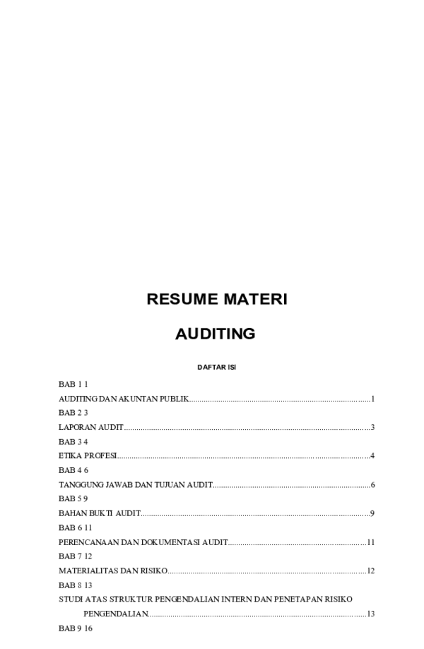 (DOC) RESUME MATERI AUDITING