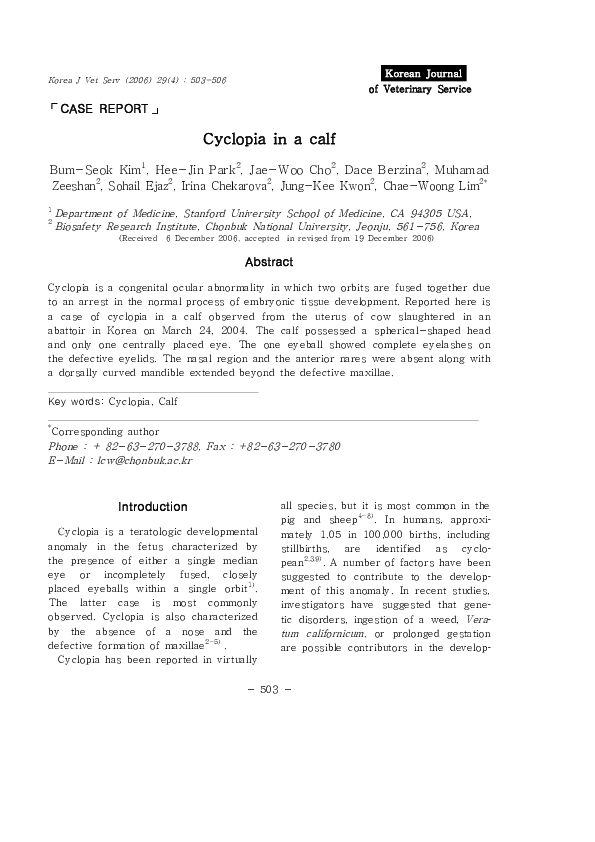 (PDF) Cyclopia in a calf