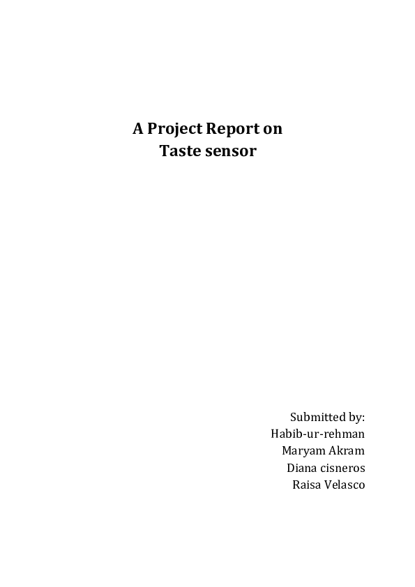 (PDF) A Project Report on Taste sensor