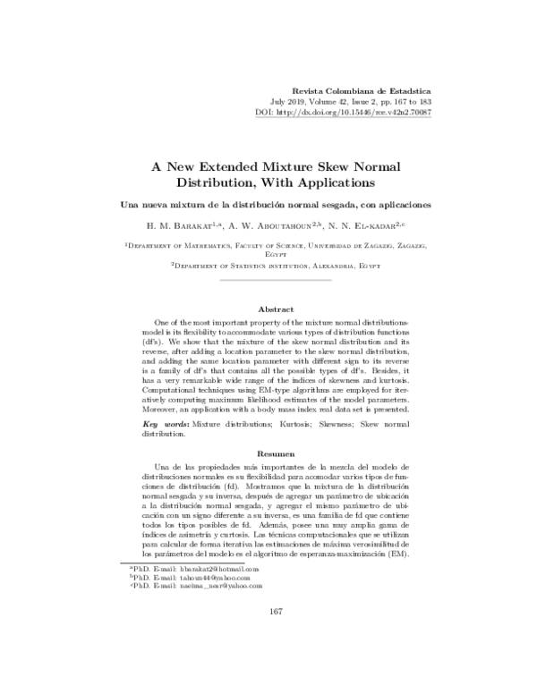 Pdf A New Extended Mixture Skew Normal Distribution With Applications