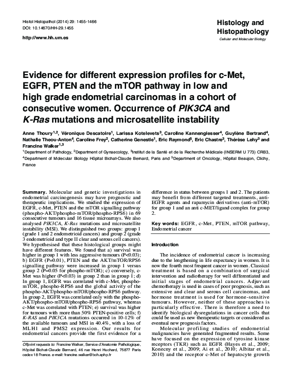 (PDF) Evidence for different expression profiles for c-Met, EGFR, PTEN ... (PDF) Evidence for different expression profiles for c-Met, EGFR, PTEN ...