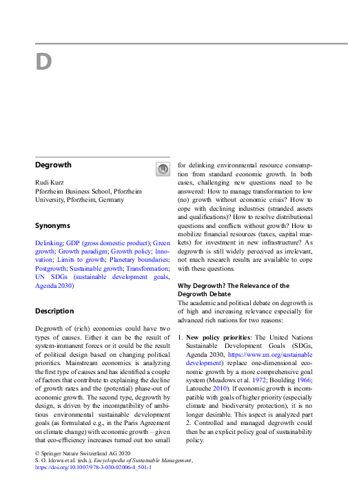 (PDF) Degrowth