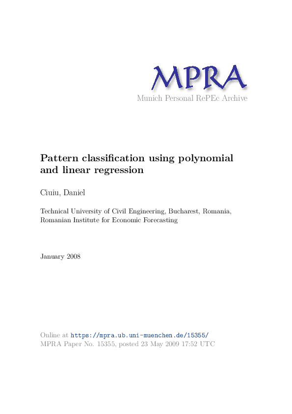 (PDF) Pattern classification using polynomial and linear regression