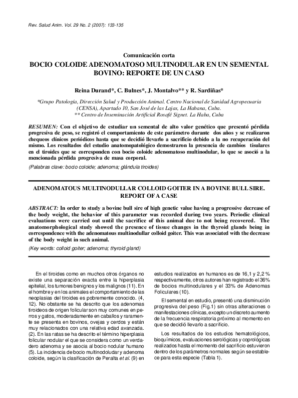 (PDF) Bocio Coloide Adenomatoso Multinodular en Un Semental Bovino ...